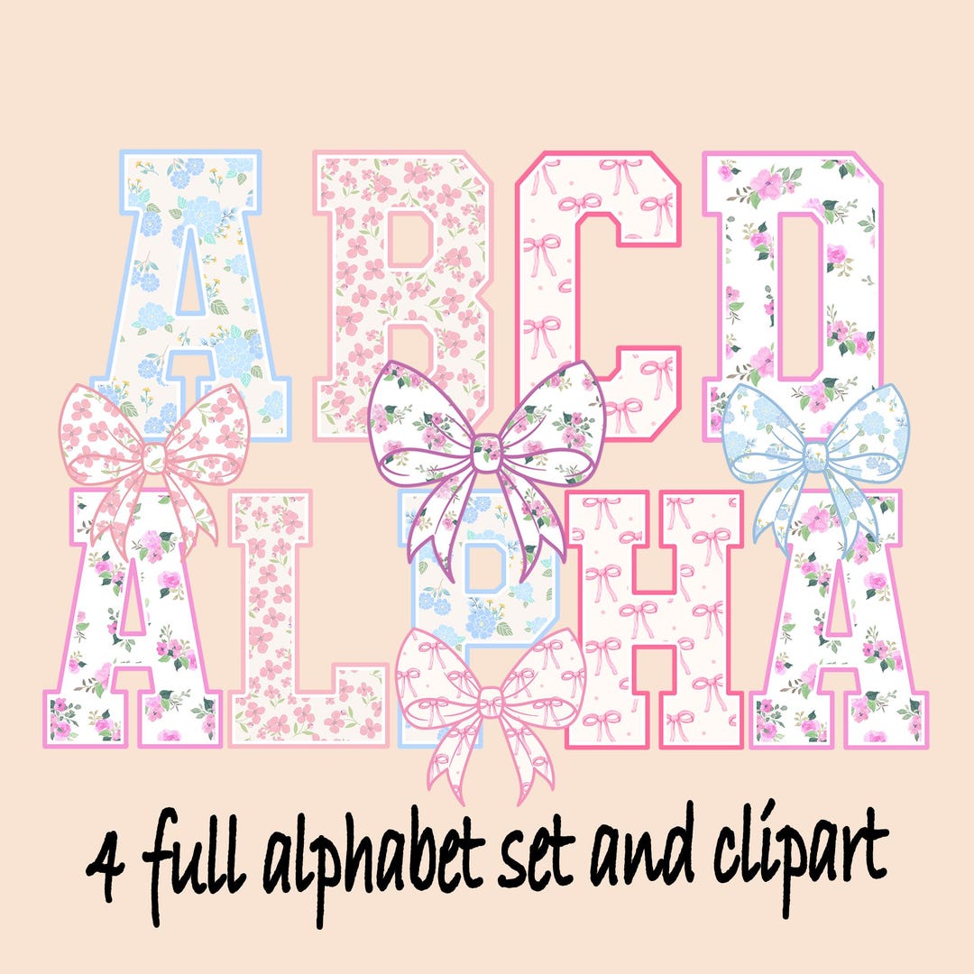 Pink Coquette Bow Alphabet and Numbers, Mama Coquette PNG Alphabet ...
