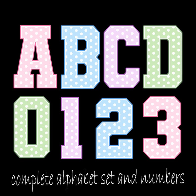 Pastel Polka Dots Letters PNG, Sport Alphabet Png, Pink and Green Alpha ...