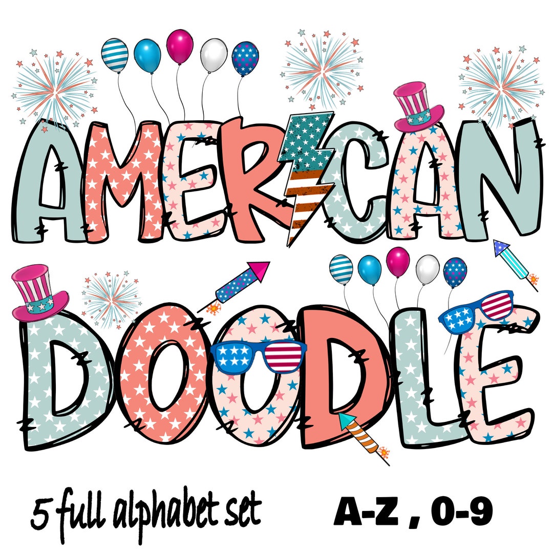 BUNDLE Patriotic Alphabet PNG, 4th of July, Independence Day,cute ...