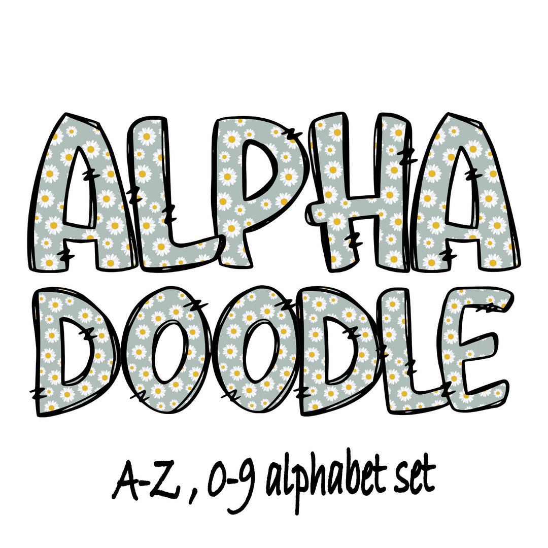 Spring Doodle Letters PNG, Summer Mothers Day Doodle Alphabet Letters ...