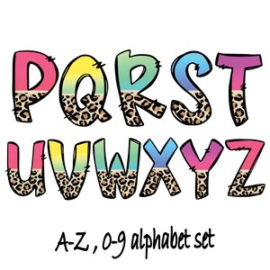 Rainbow Leopard Doodle Letters, School Letters, Teacher Doodle Letters ...