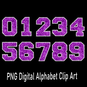 Sequin Faux Glitter Purple and Silver Alphabet Letters and Number Set ...
