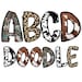 Cowhide and Turquoise Alphabet Doodle Letters, Clipart, Leopard Print ...