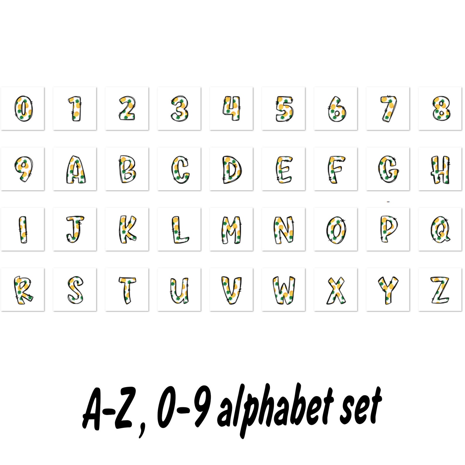 Summer Doodle Alphabet Bundle, Cute Summer Life PNG Letters ...