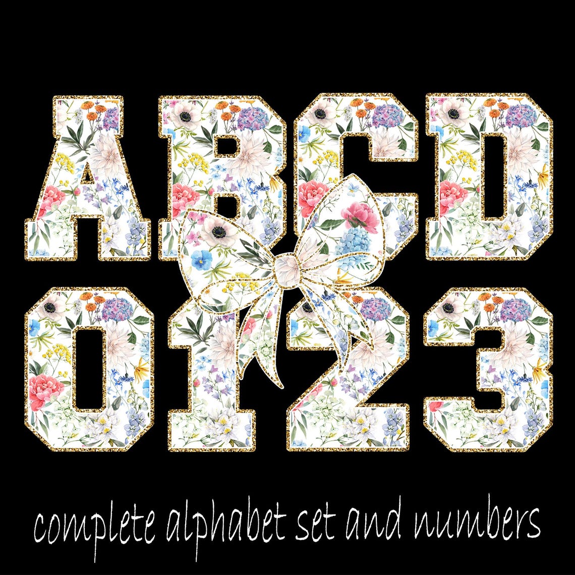 Floral Coquette Bow Alphabet and Numbers, Mama Coquette PNG Alphabet ...