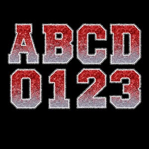 Glitter Red and Silver Alphabet Letters and Number Set Clipart ,glitter ...