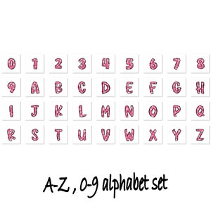Pink Christmas Alphabet Png Files Bundle,christmas Doodle Letters,retro ...