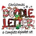 Christmas Doodle Letters, Uppercase Alphabet Set, Retro Christmas ...