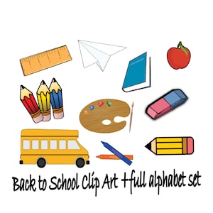 School Doodle Alphabet Bundle, School Letters, Alpha Doodle, PNG ...