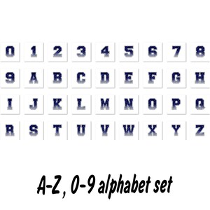 Sequin Faux Glitter Navy Blue and Silver Alphabet Letters and Number ...