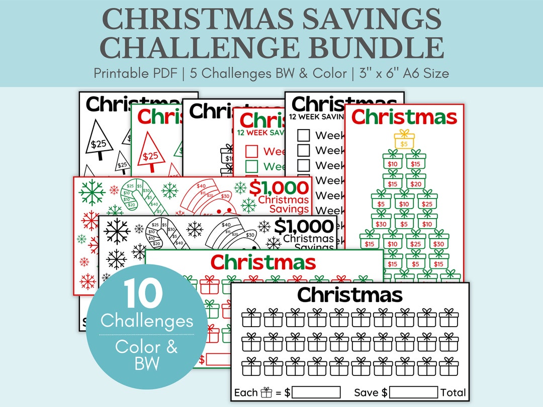 Christmas Savings Challenge Christmas Savings Challenge A6 Savings ...