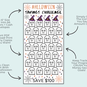 Halloween Savings Challenge Bundle & Cash Envelope A6 Mini - Etsy