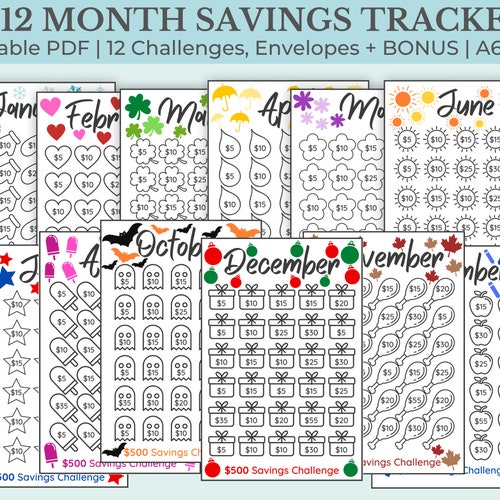 Mini A6 Savings Challenge Printable Bundle Savings Challenge Etsy Canada