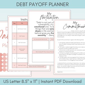Debt Payoff Planner Debt Payoff Tracker Printable PDF Instant Digital ...