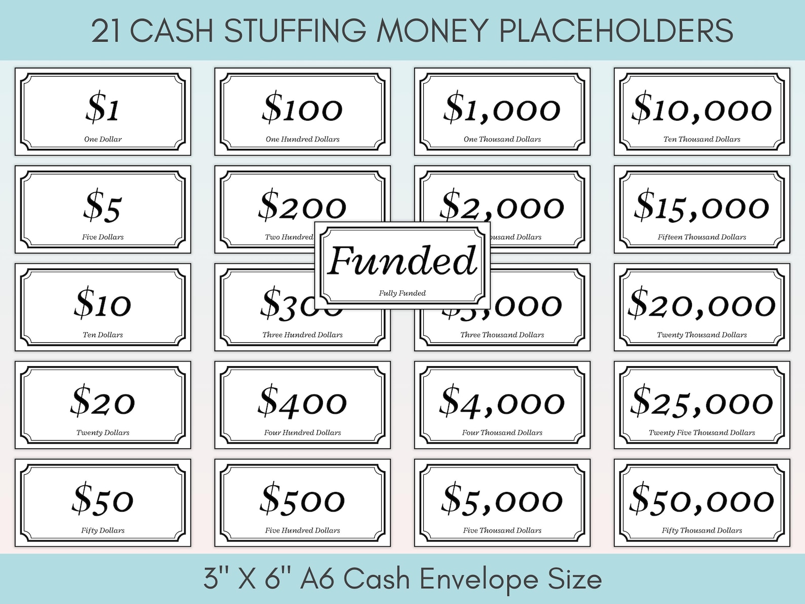 Cash Stuffing Starter Kit Printable, Cash Envelope System Budget Binder ...