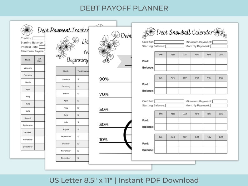 Debt Payoff Planner Debt Payoff Tracker Printable PDF - Etsy