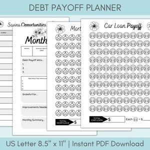 Debt Payoff Planner Debt Payoff Tracker Printable PDF Instant Digital ...