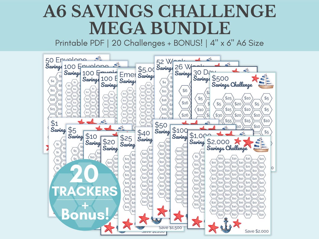 Savings Tracker Printable Saving Challenge Binder Inserts Saving Money ...