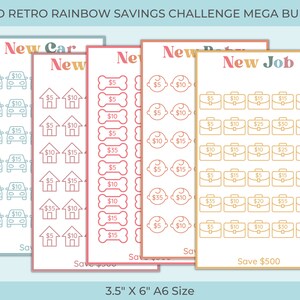 Savings Challenge Printable Savings Challenge Bundle A6 - Etsy