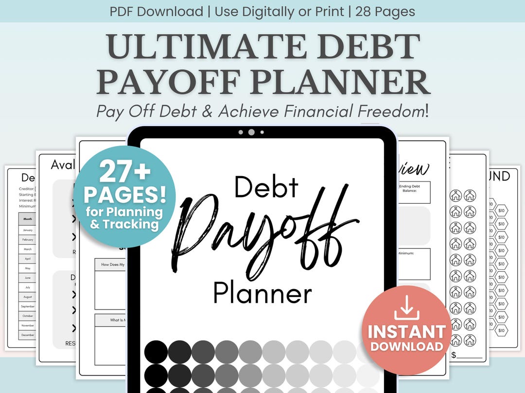 Debt Payoff Planner Printable, Debt Snowball Tracker Worksheet, Debt ...