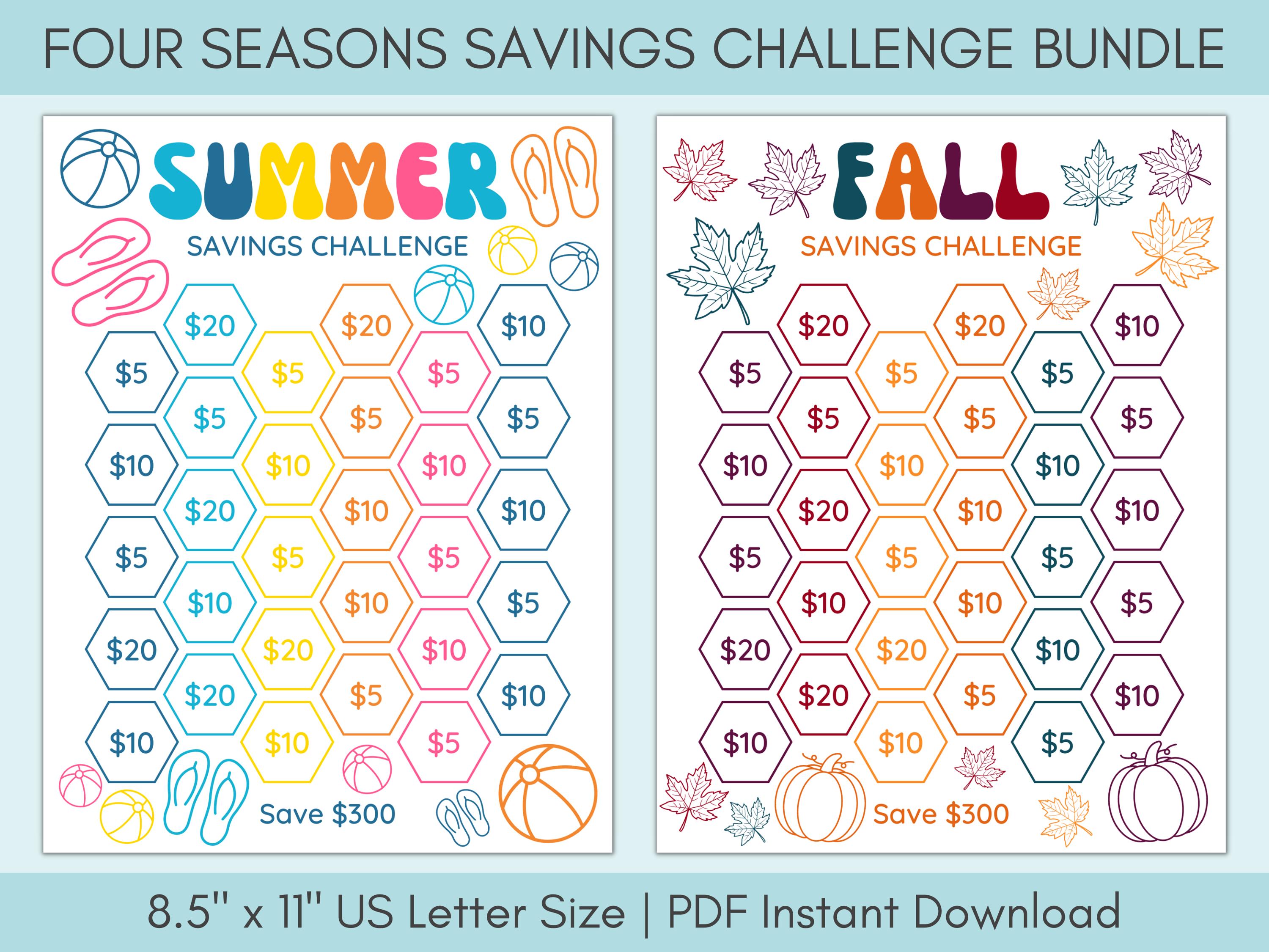 Four Seasons Savings Challenge Bundle | Money Saving Challenge | 30 Day ...