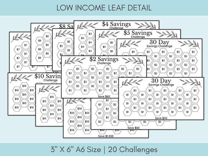 104 Savings Challenge Printables Bundle | A6 Mini Trackers (PDF) - Etsy