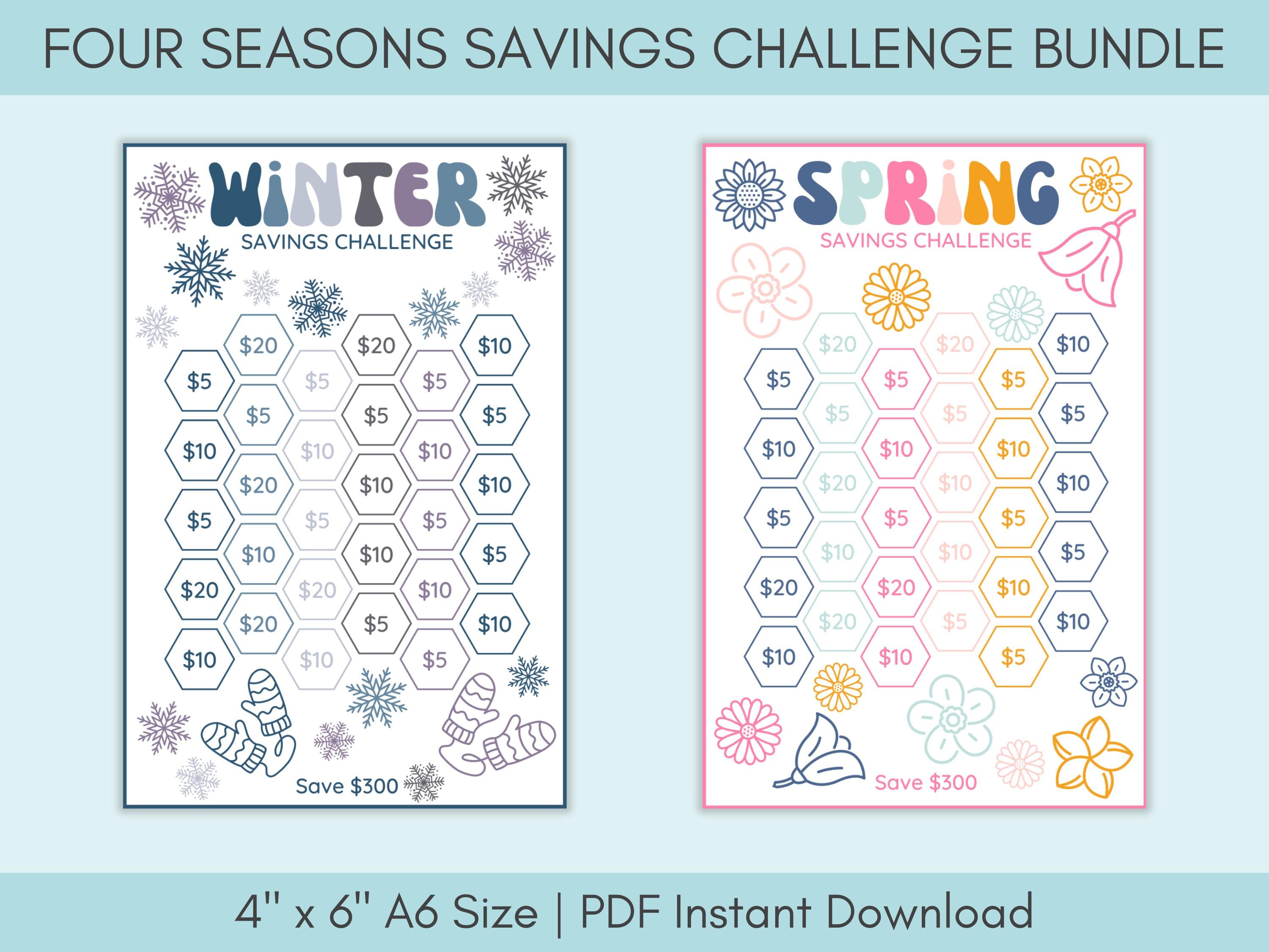 Four Seasons Savings Challenge Bundle | Printable Tracker (PDF) - Etsy