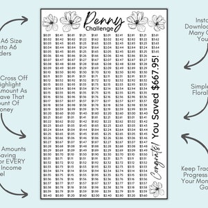 Penny Challenge Printable Penny Savings Challenge Low Income Savings ...