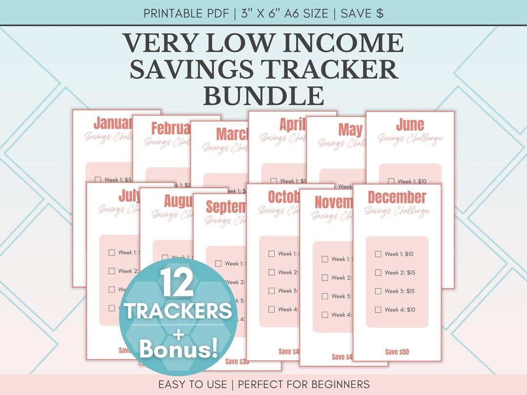 A6 Monthly Savings Challenge Bundle | Low Income, Budget Planner ...
