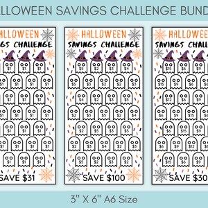 Halloween Savings Challenge Bundle & Cash Envelope A6 Mini Savings ...