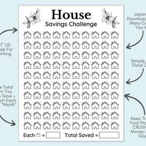 House Savings Challenge Printable New House Savings Chart House Savings ...