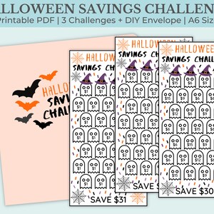Halloween Savings Challenge Bundle & Cash Envelope A6 Mini - Etsy