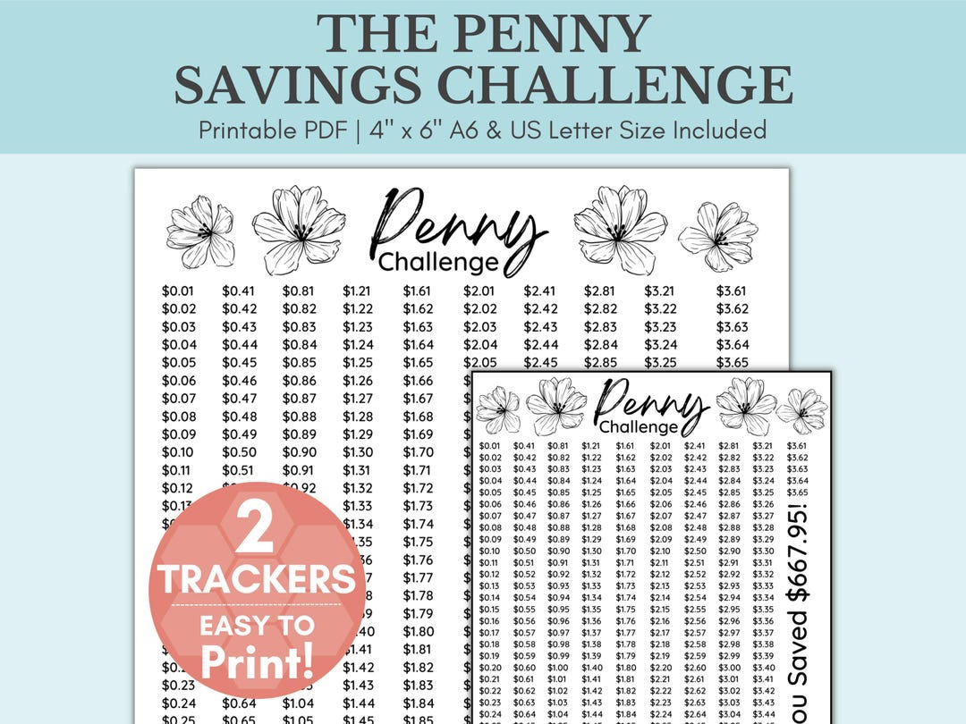 Penny Challenge Printable | Penny Savings Challenge | Low Income ...