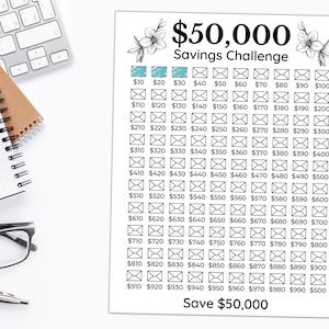 50000 Savings Challenge Printable | 50,000 Savings Challenge | 100 ...