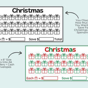 Christmas Savings Challenge Christmas Savings Challenge A6 - Etsy