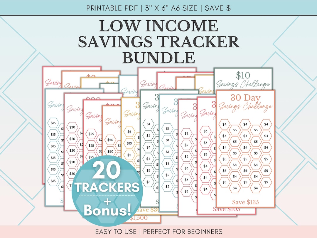 A6 Savings Challenge Printable | Low Income, Money Tracker (PDF) - Etsy