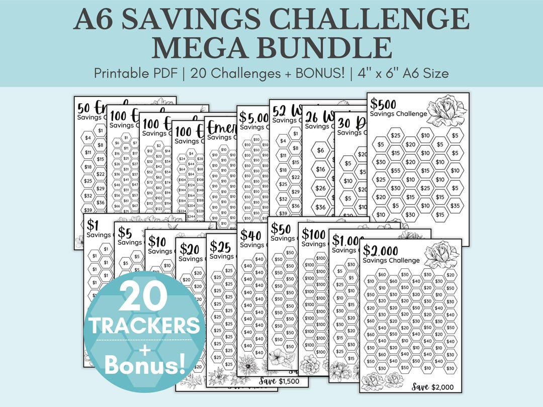 Savings Tracker Printable Saving Challenge Binder Inserts Saving Money ...