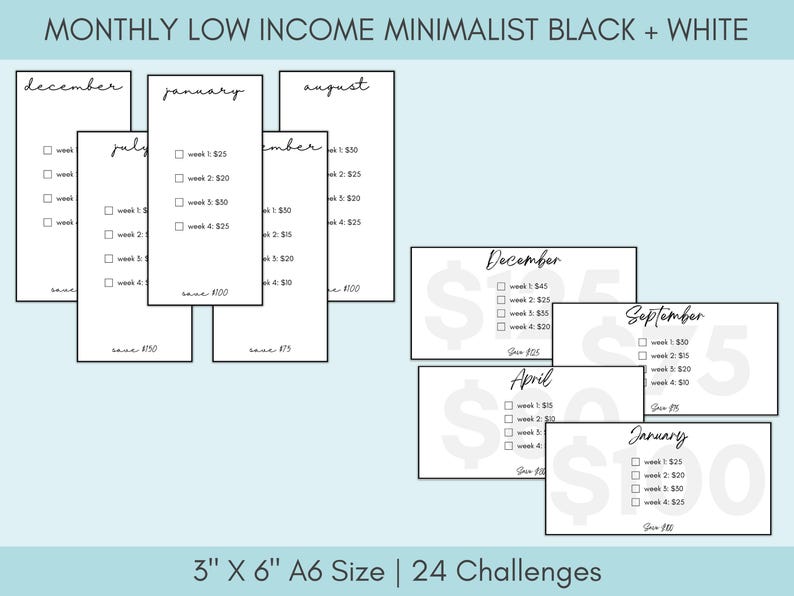 104 Savings Challenge Printables Bundle | A6 Mini Trackers (PDF) - Etsy