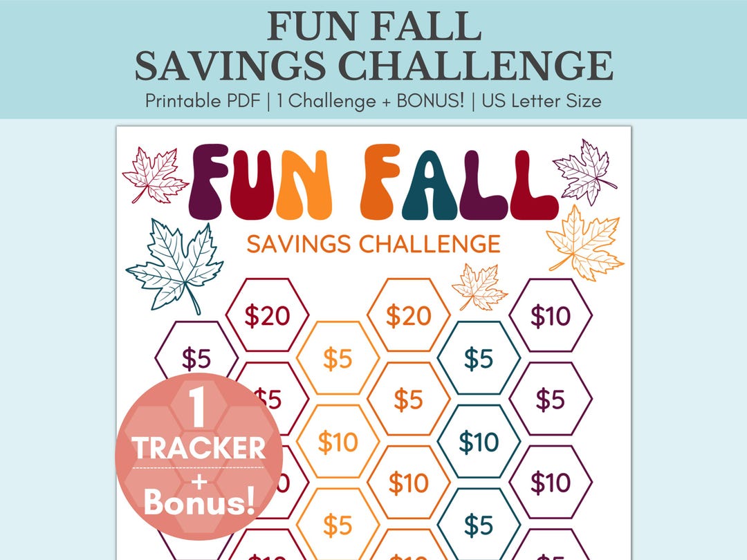 Fall Savings Challenge Printable | Money Saving Challenge | 30 Day ...