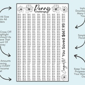 Penny Challenge Printable | Penny Savings Challenge | Low Income ...