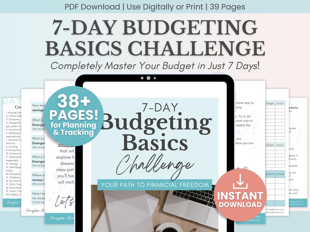7 Day Budgeting Challenge | Budget Planner Printable | Beginner Budget ...