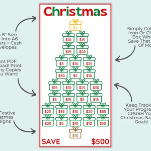 Christmas Savings Challenge Christmas Savings Challenge A6 - Etsy