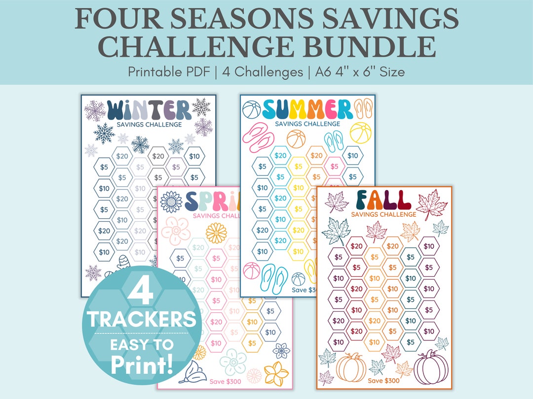 Four Seasons Savings Challenge Bundle Money Saving Challenge 30 Day ...