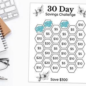 30 Day Savings Challenge Printable 30 Day Savings Tracker 30 Day Money ...