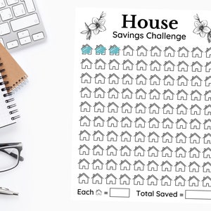 House Savings Challenge Printable New House Savings Chart House Savings ...