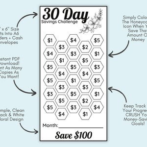 Savings Challenge Printable | Savings Challenge Bundle | A6 Sized Mini ...