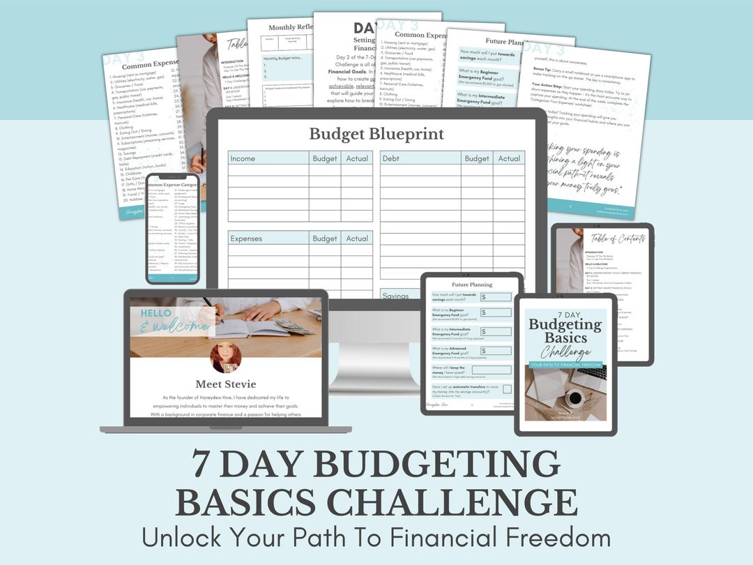 Budget Planner Workbook With 9 Budget Worksheets, 7-day Budgeting ...