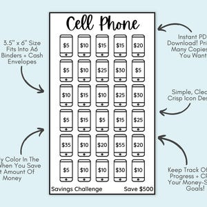 Savings Challenge Printable | Savings Challenge Bundle | A6 Sized Mini ...