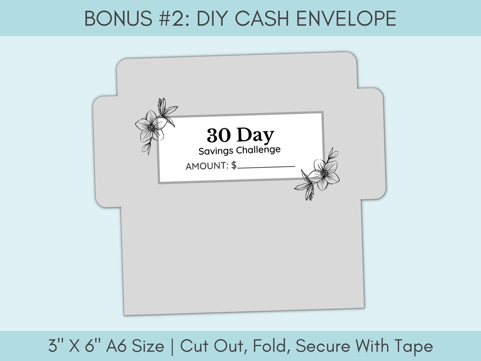 30 Day Savings Challenge Printable | Money Tracker, DIY Cash Envelope ...