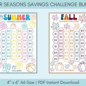 Four Seasons Savings Challenge Bundle | Money Saving Challenge | 30 Day ...